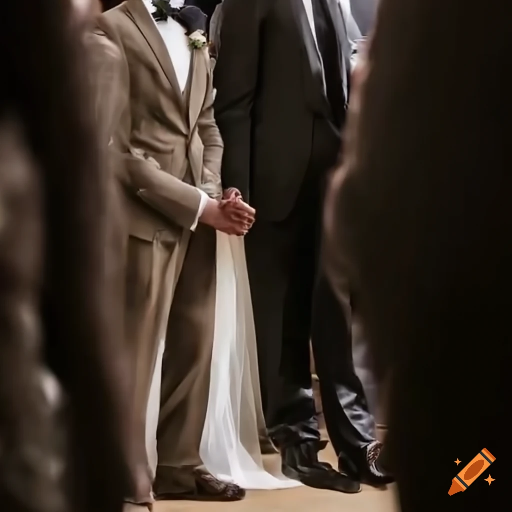 Two men in suits at a wedding