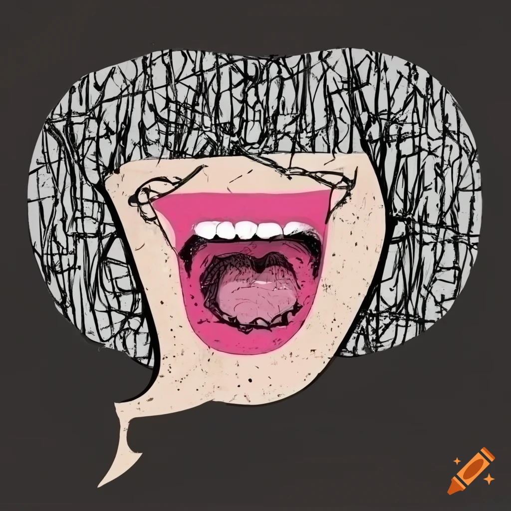 Mixed media artwork of a laughing barbed wire barbie on Craiyon