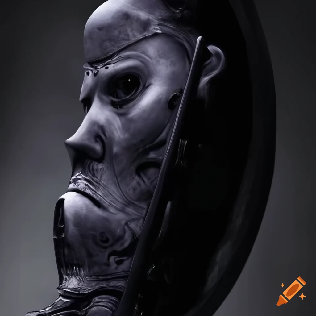 Holy-shrouded insect astronaut-nun in futuristic victorian-era black ...