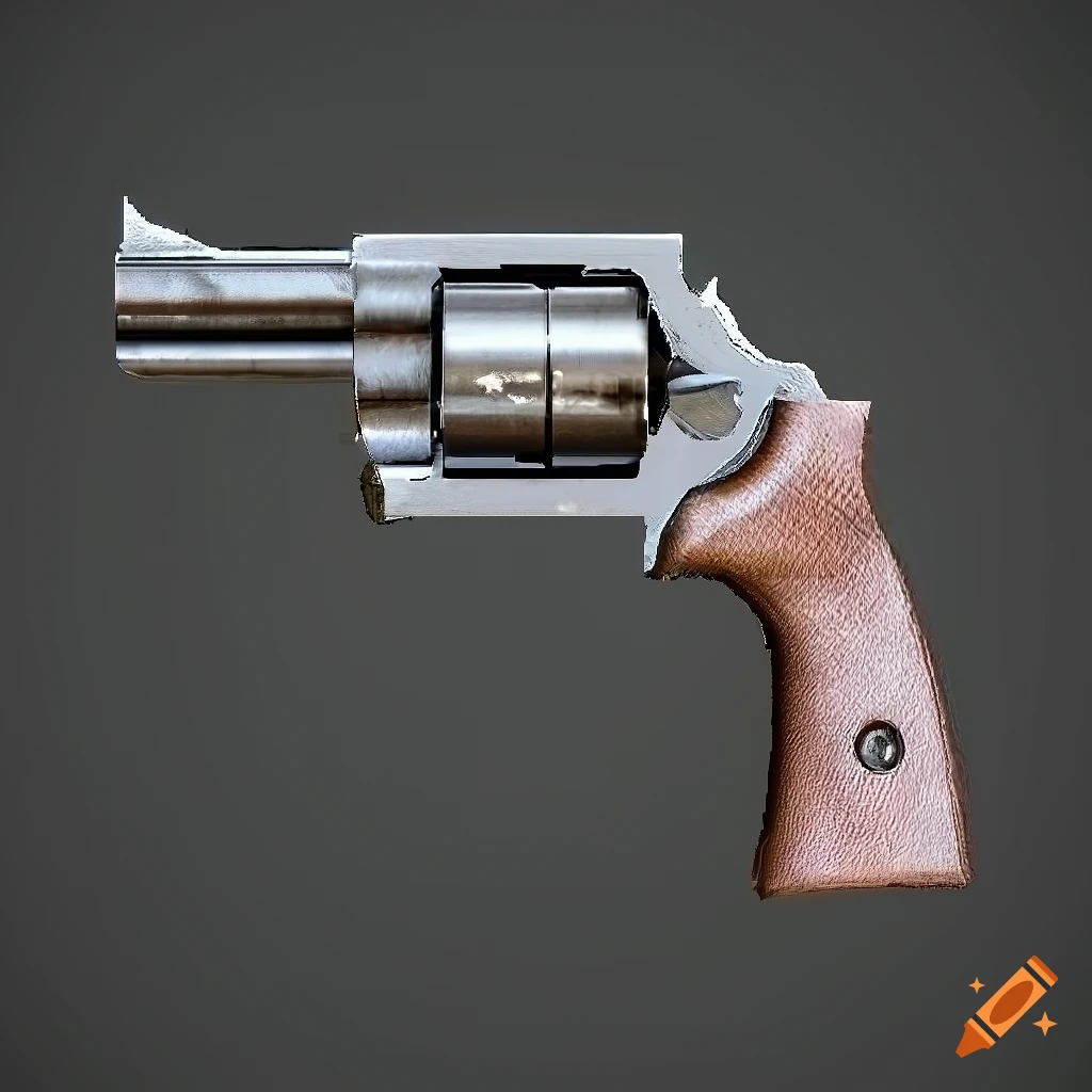 Textured side profile of a snubnose revolver on Craiyon