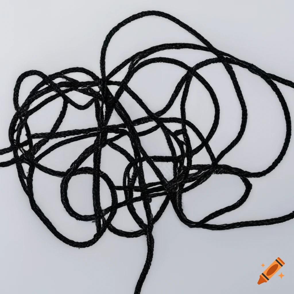 Minimalist artwork of black thread forming a web on Craiyon