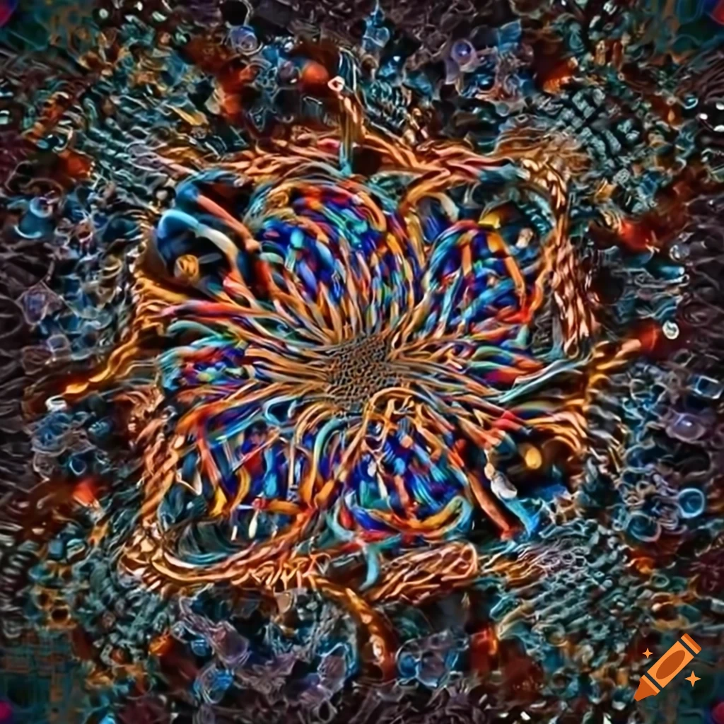 Intricate pattern of computer wires on Craiyon