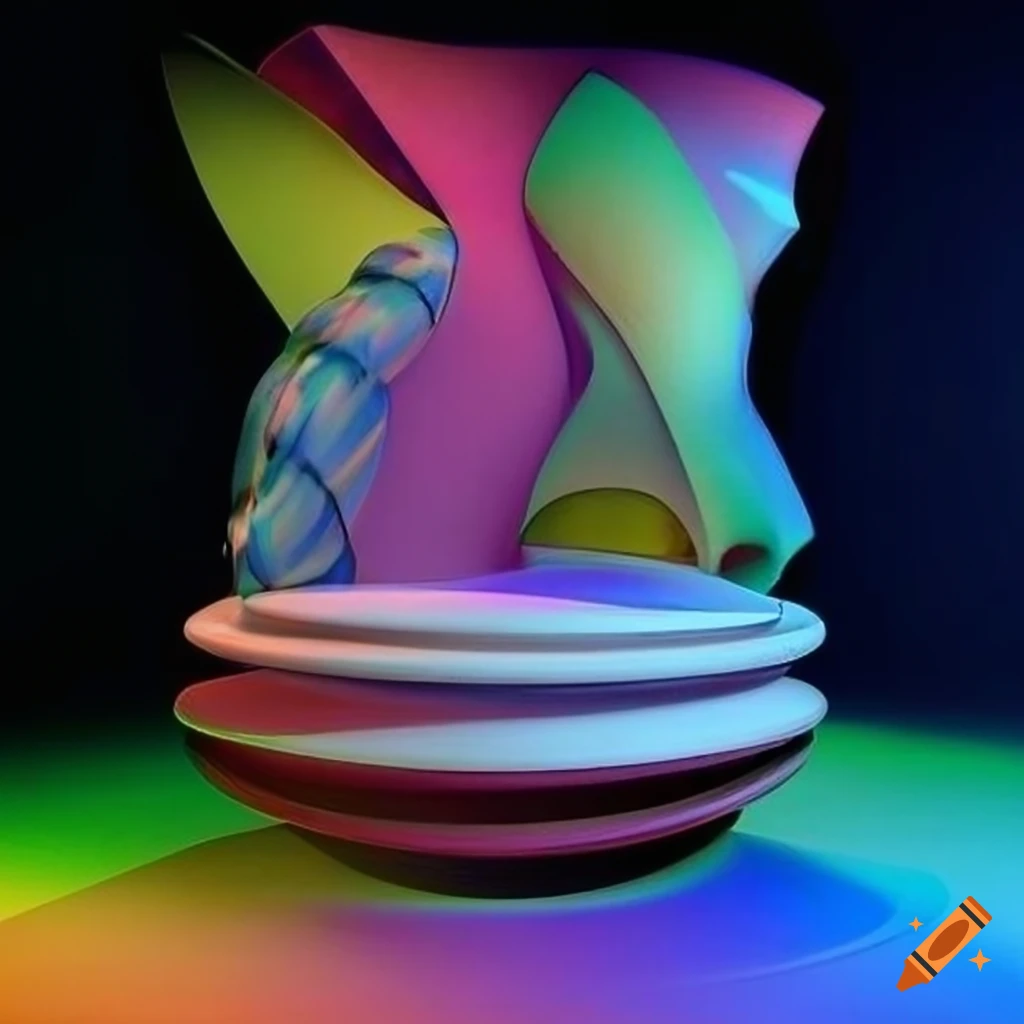 Colorful and intricate abstract sculpture on Craiyon