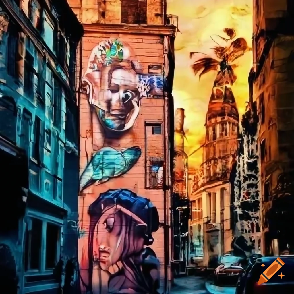 Street art collage on Craiyon