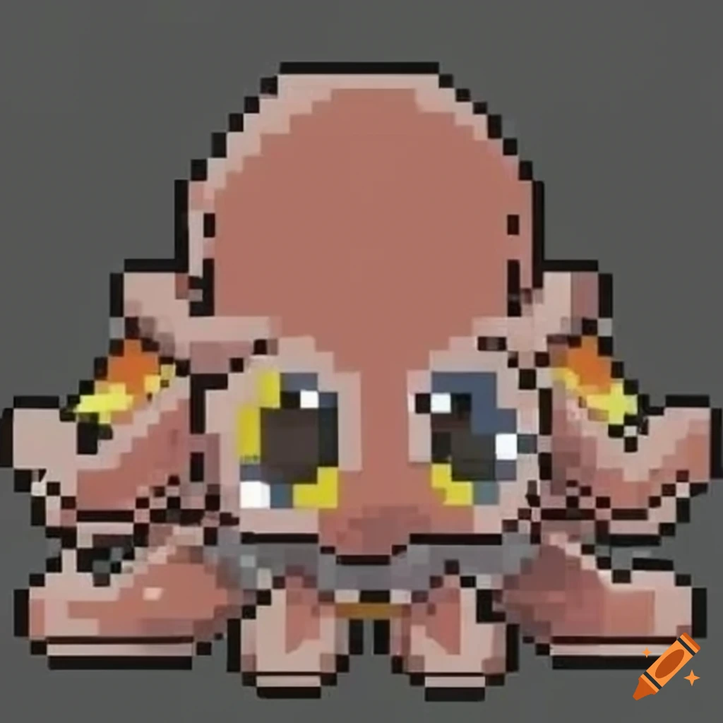 Sprite of a fire-type baby octopus pokemon on Craiyon