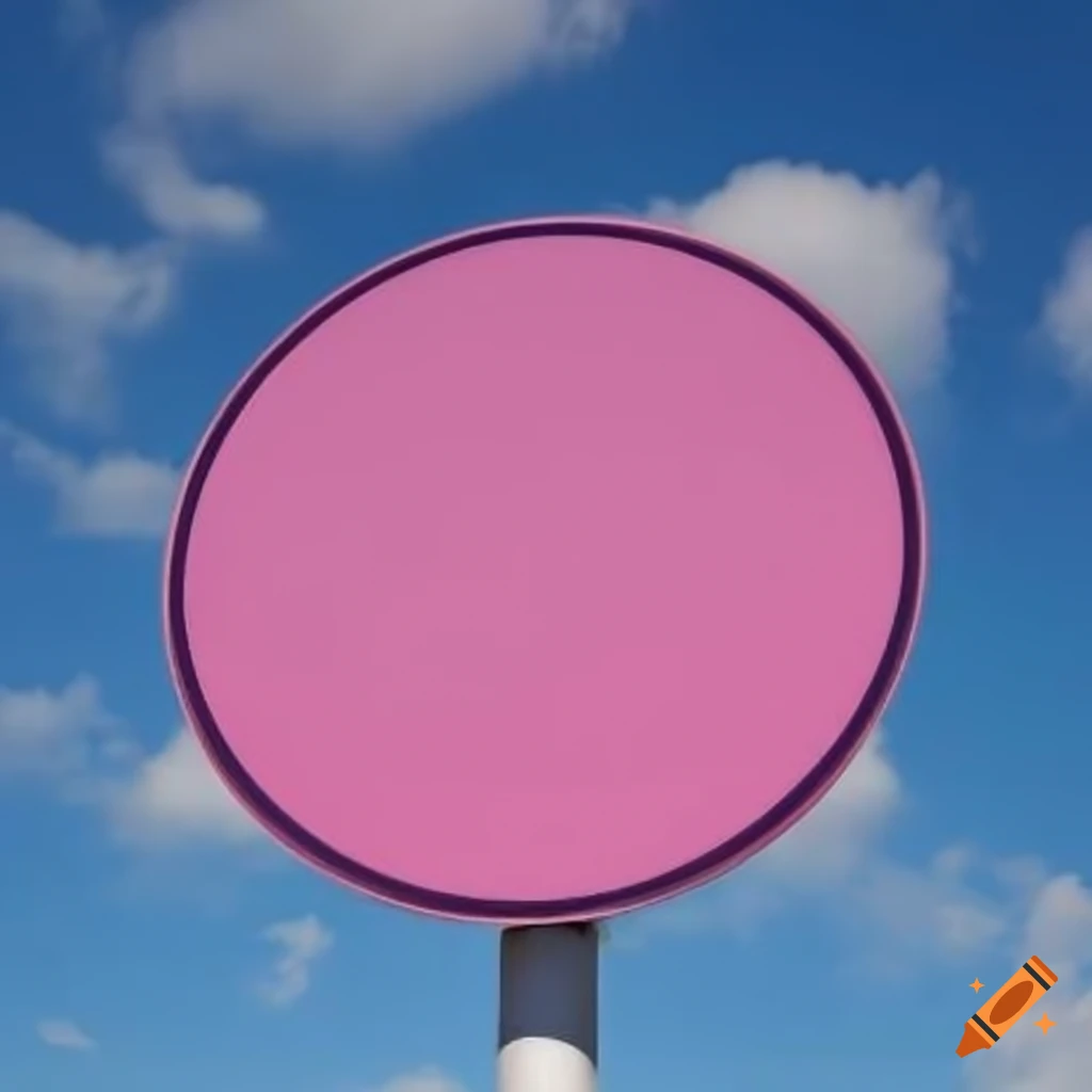 Baby pink stop sign against a bright sky on Craiyon