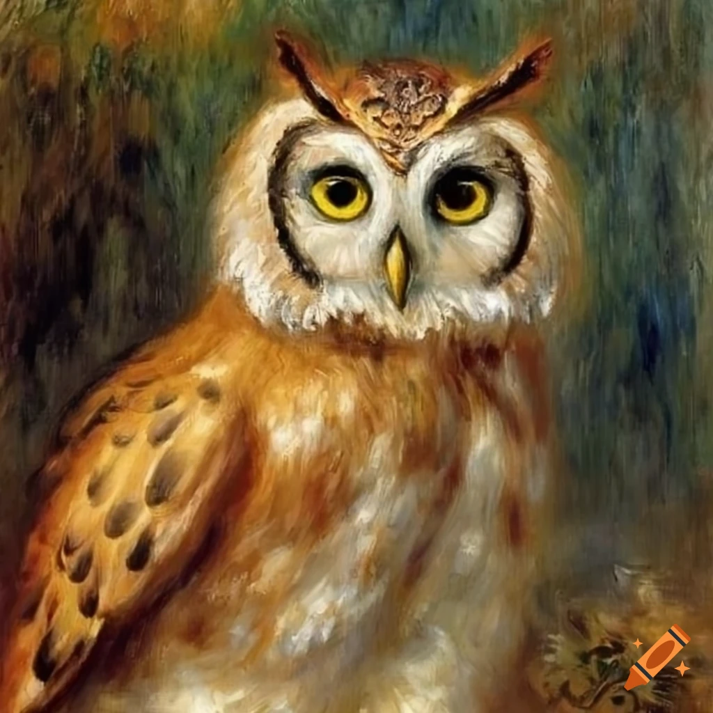 Oil painting of a beautiful owl on Craiyon