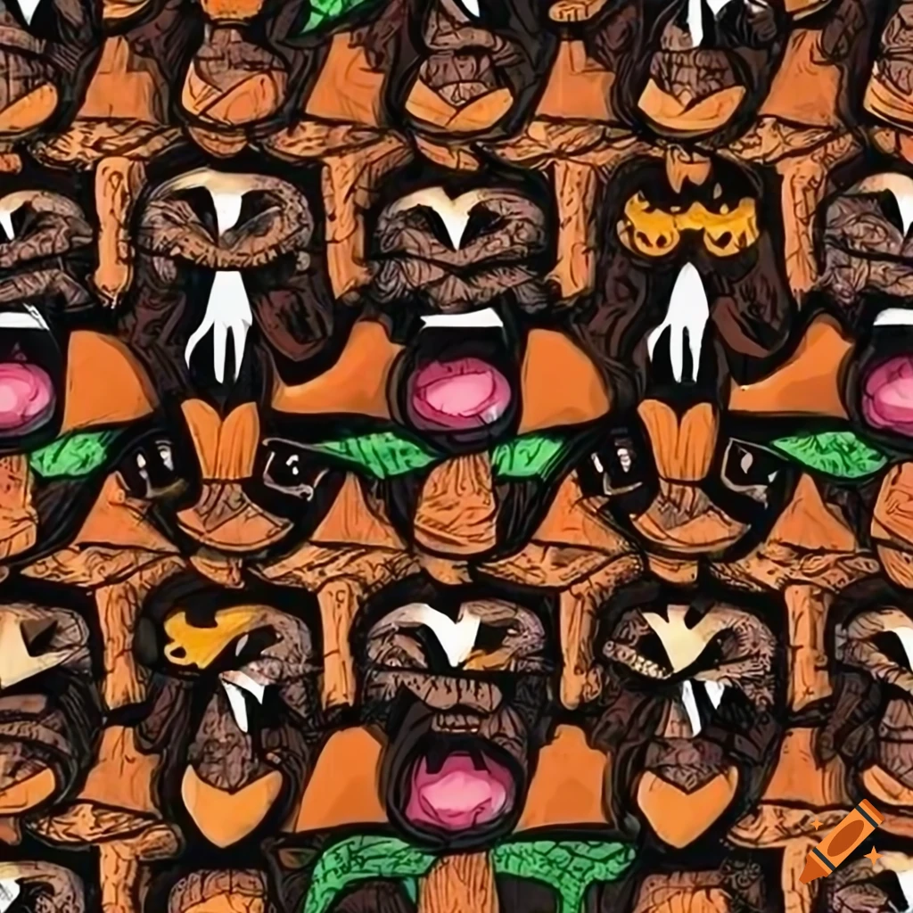 Halloween tiki pattern wallpaper