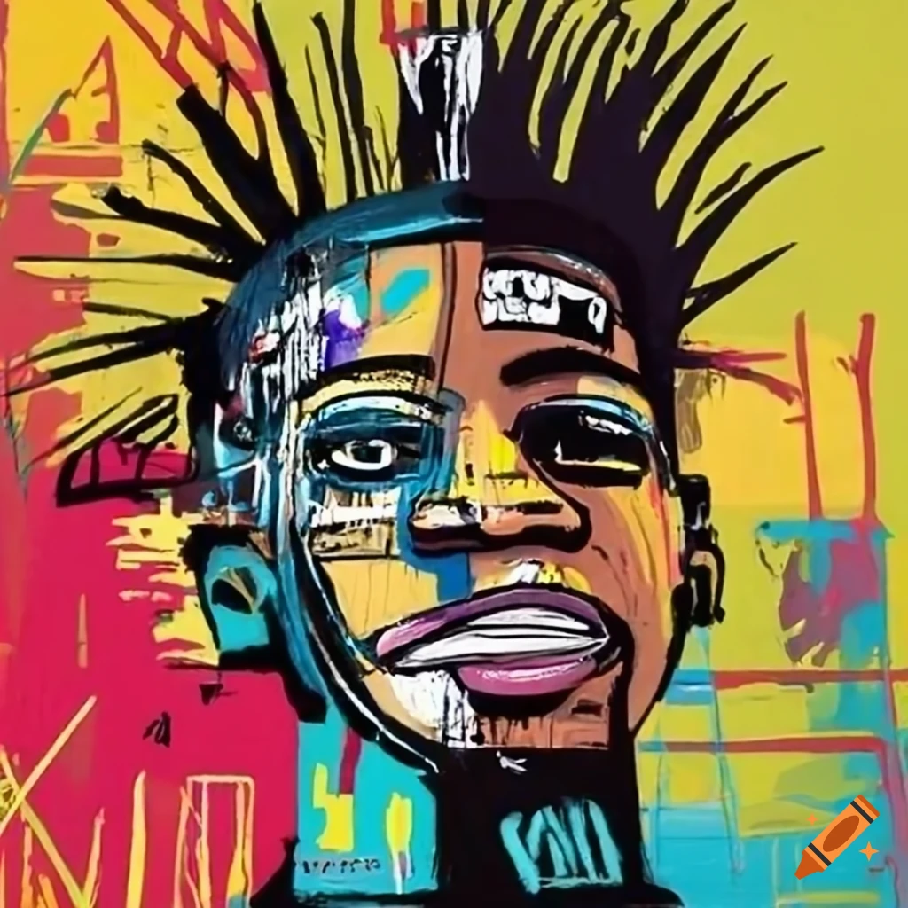 Taxi cab artwork in basquiat style