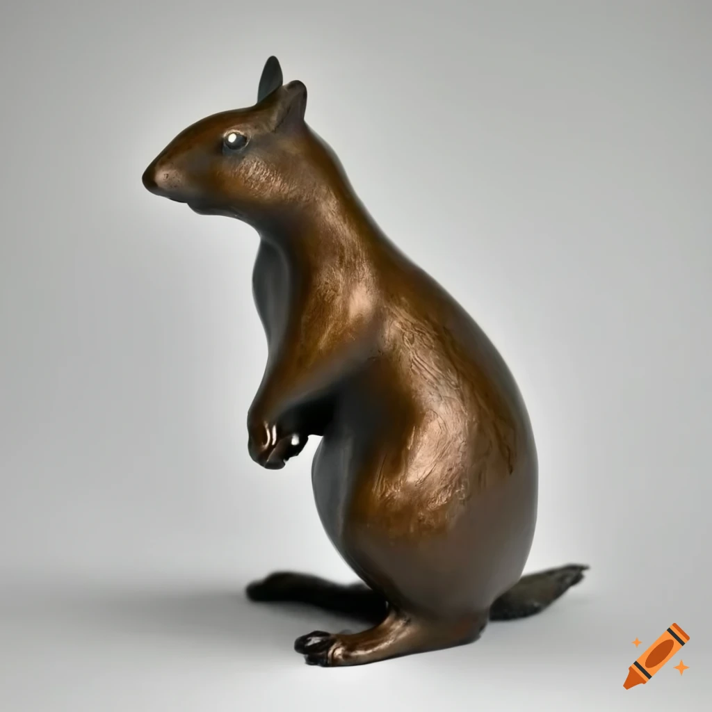 Bronze squirrel sculpture on Craiyon