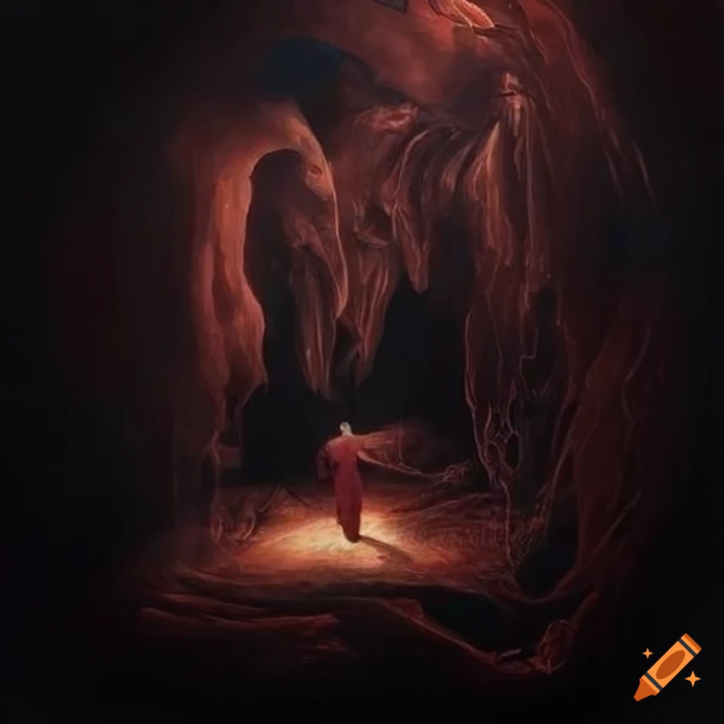 Horror movie poster with a chasm on Craiyon