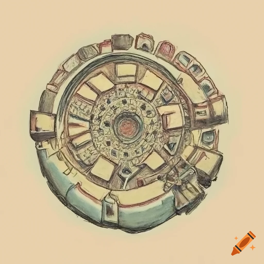 Map of a medieval town with castle in the center on Craiyon