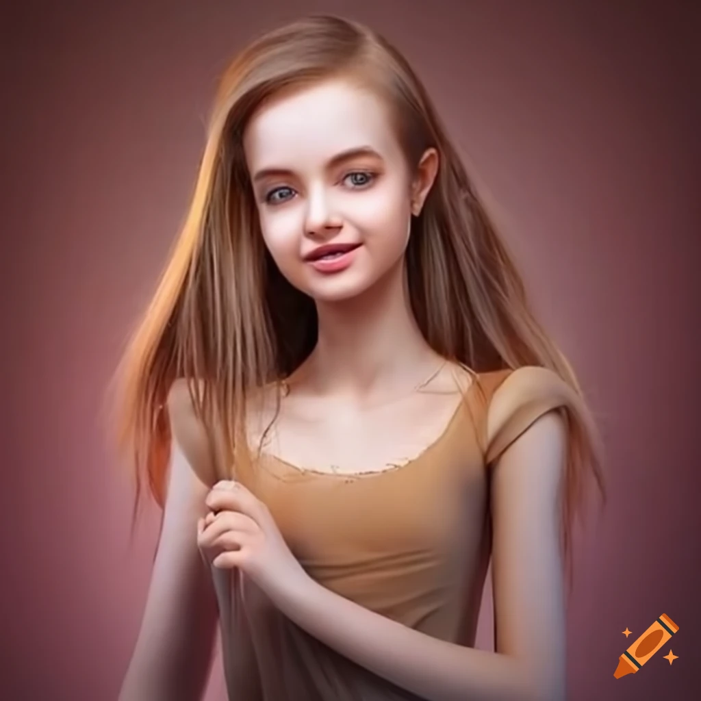 Creative portrait of a happy smiling girl on Craiyon