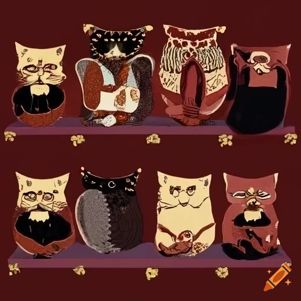 Poster for the band cat treats with 5 cats