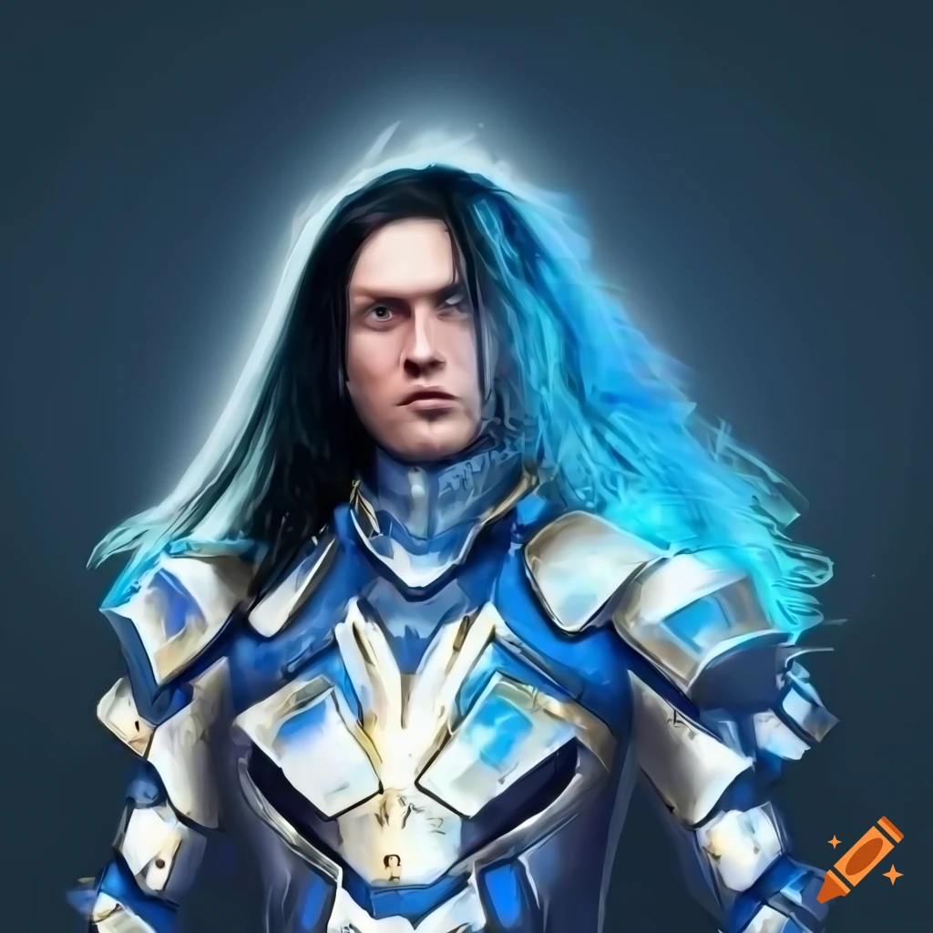Futuristic Knight In White And Gold Armor On Craiyon