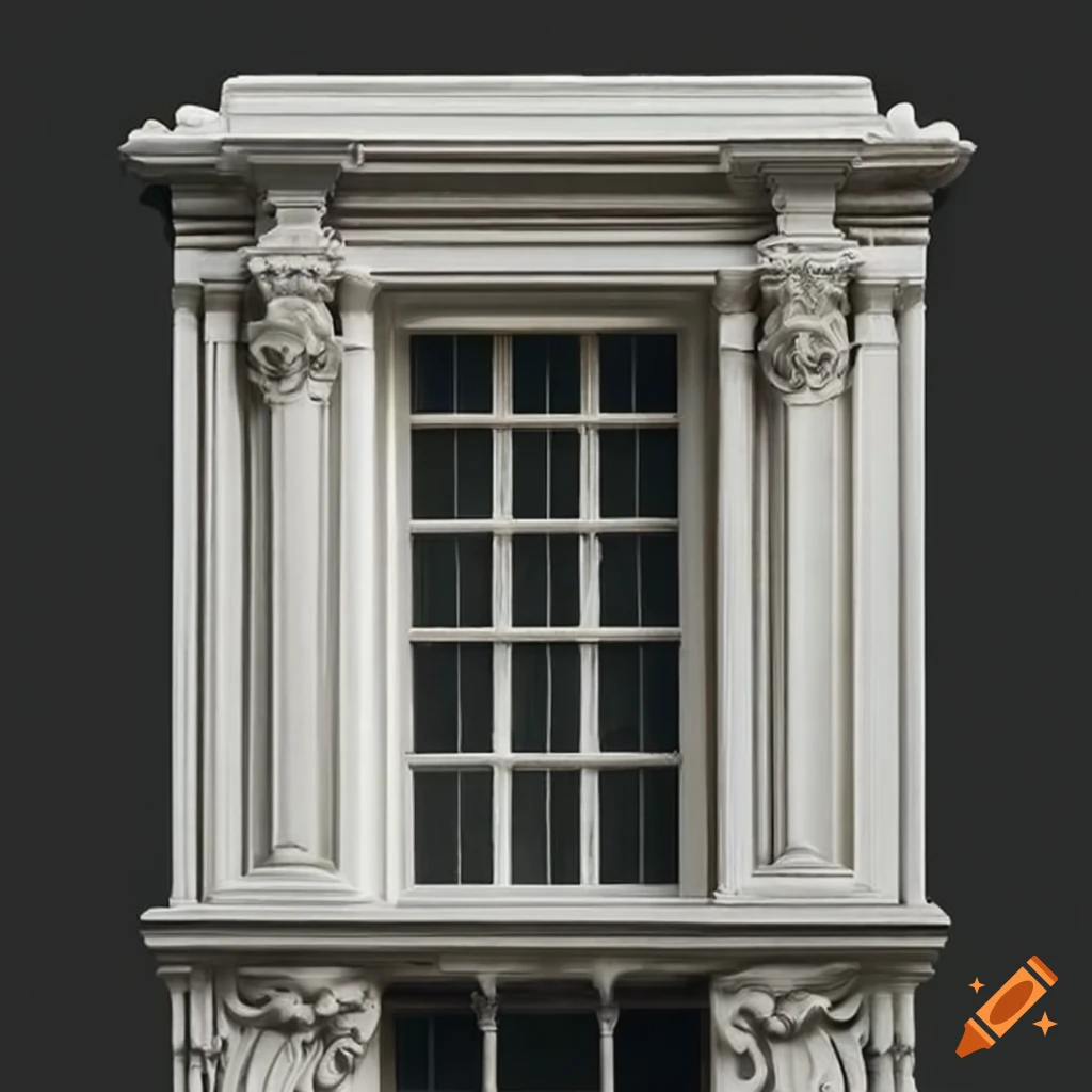 Stucco ornaments on a neoclassical palace window