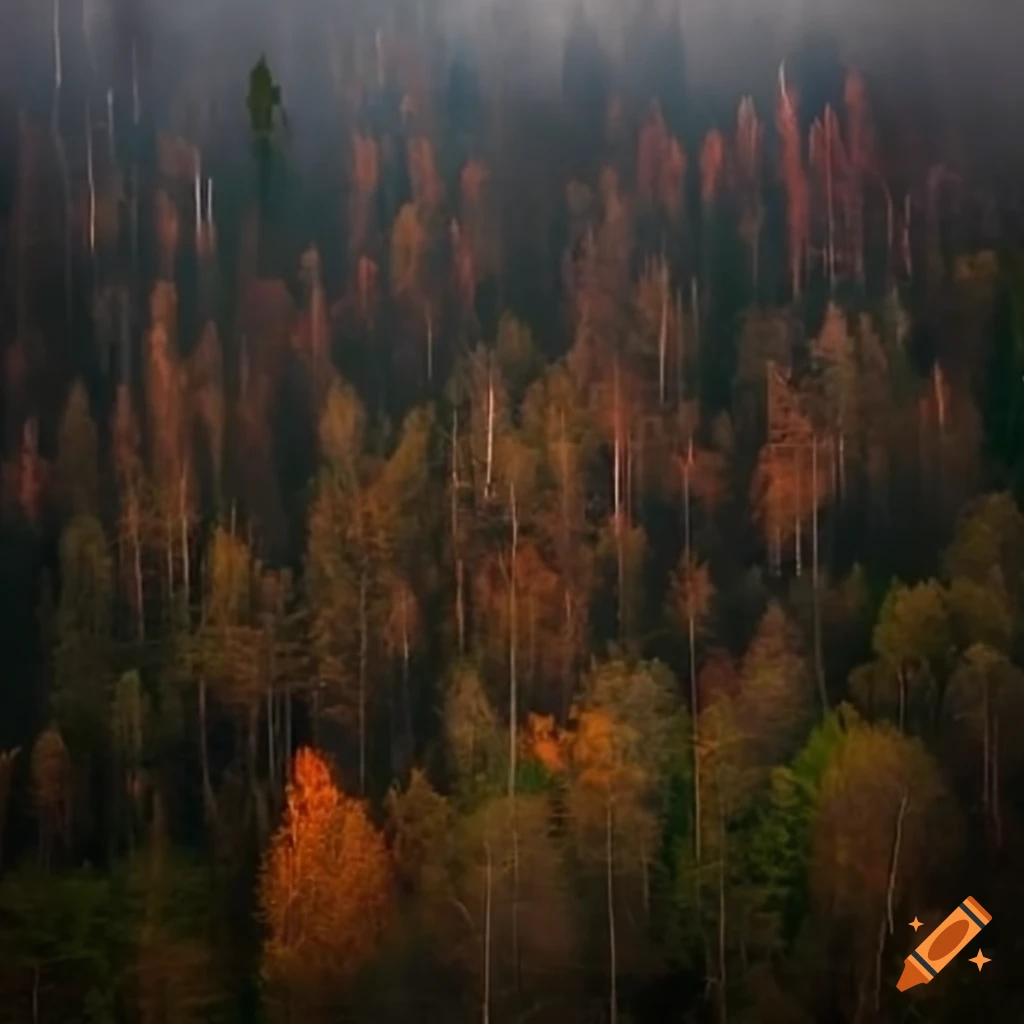 Image depicting deforestation and forest fires on Craiyon