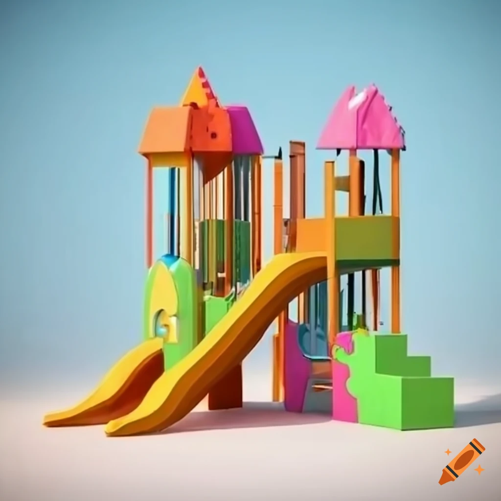 Colorful surrealist playground on Craiyon