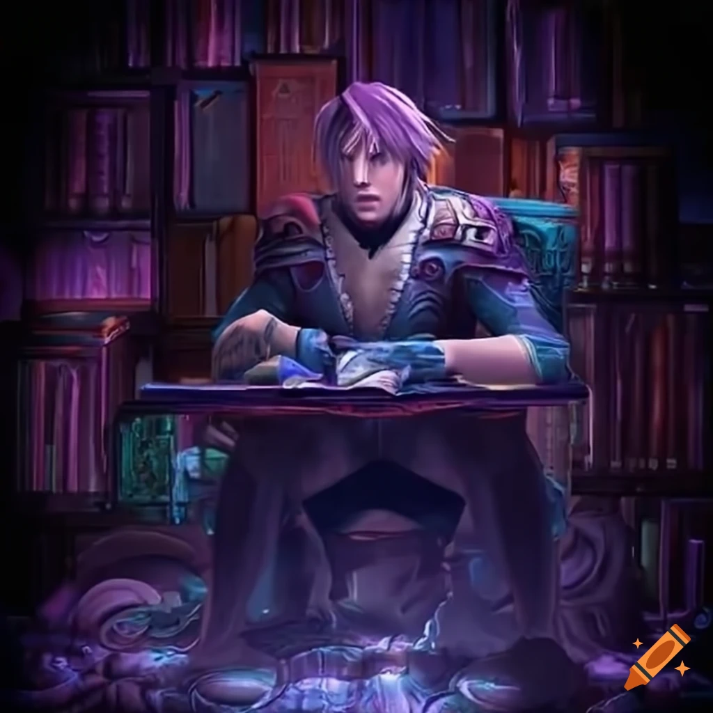 Podcaster playing video game surrounded by books on Craiyon