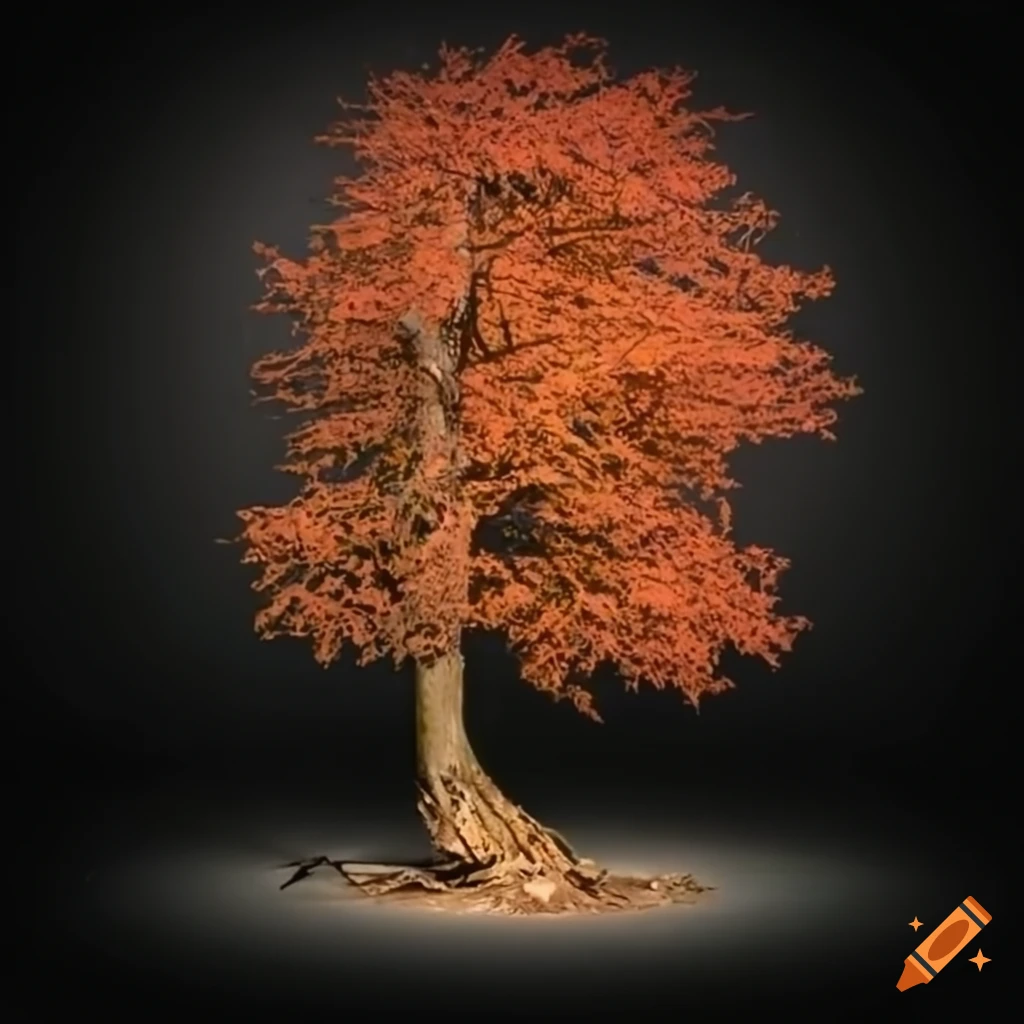 Image of a maple tree with a broken trunk on Craiyon