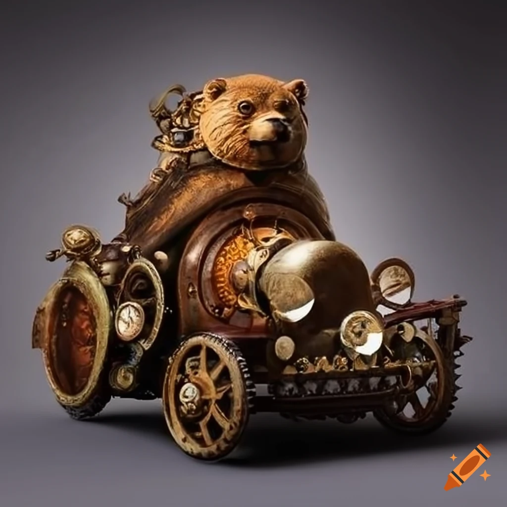 Steampunk bear car