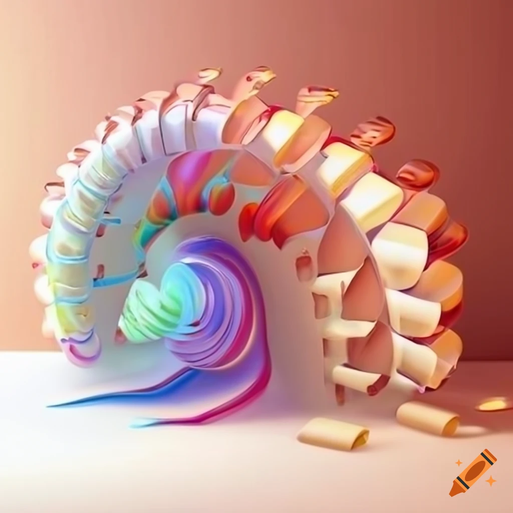 Colorful and intricate 3d sculpted artwork on Craiyon