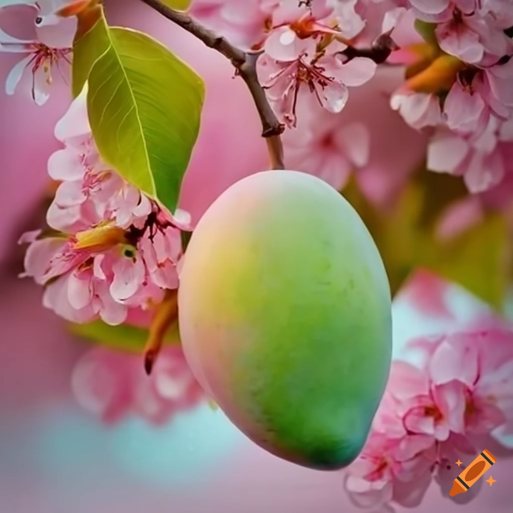 Mango on a cherry blossom tree on Craiyon