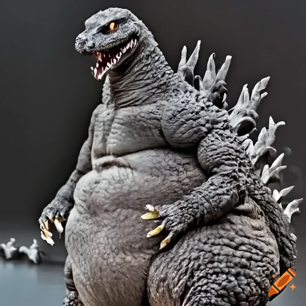 Illustration of a fat godzilla
