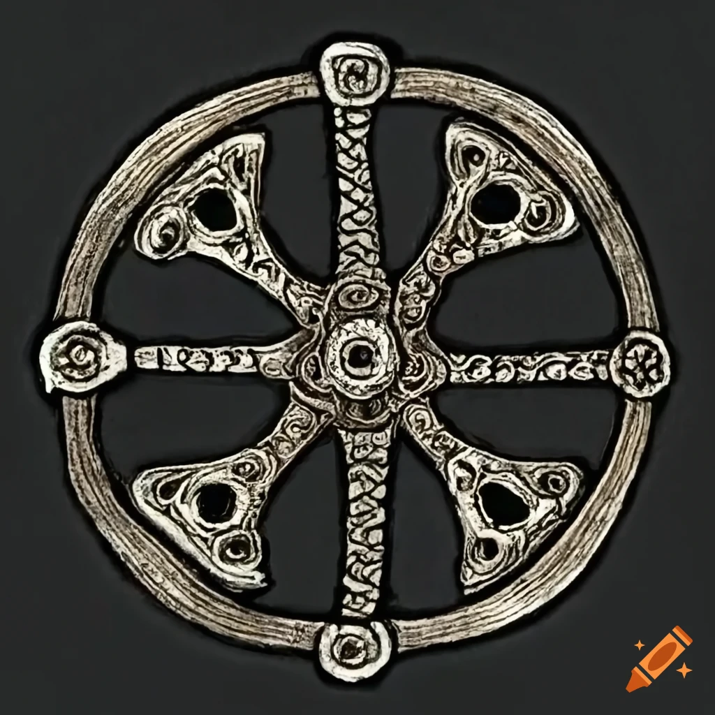 Detailed drawing of a Celtic fibula pattern on Craiyon