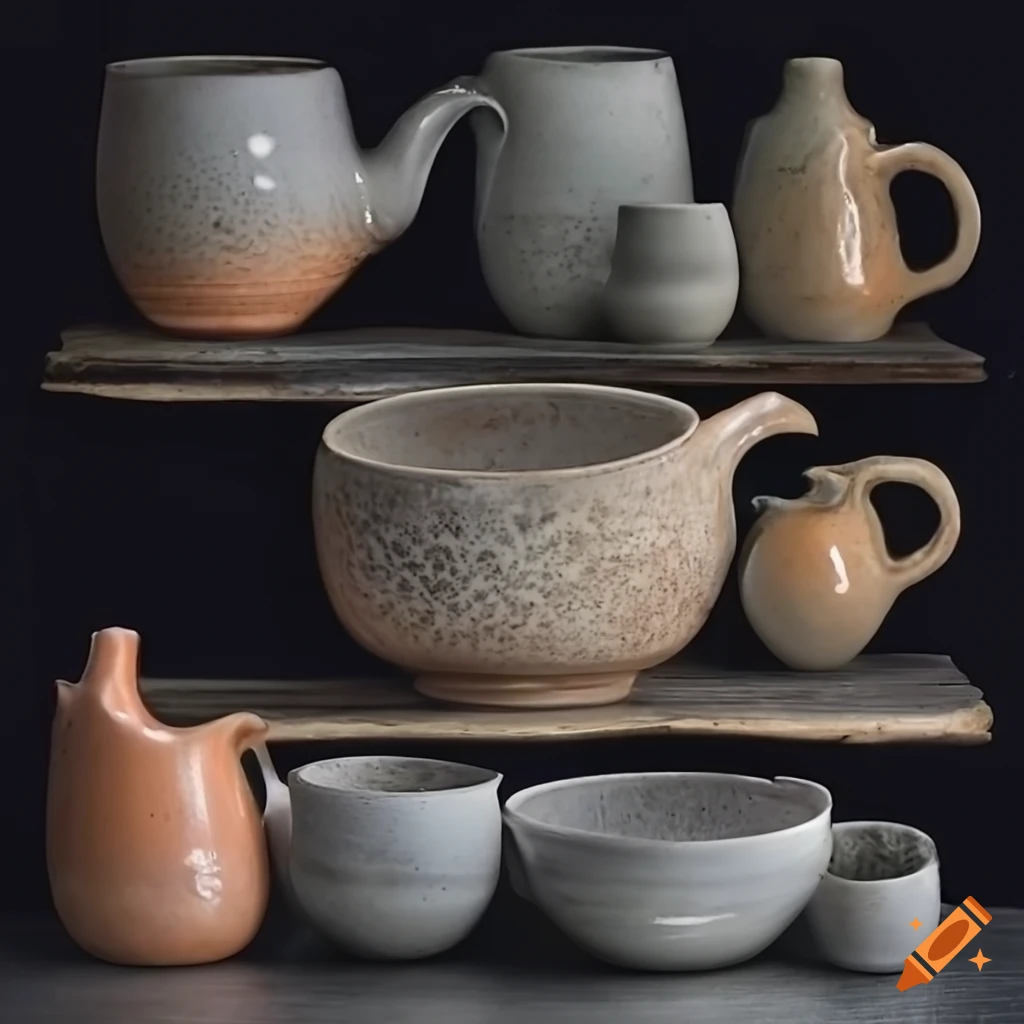 Abstract ceramic art with a variety of glazes on Craiyon