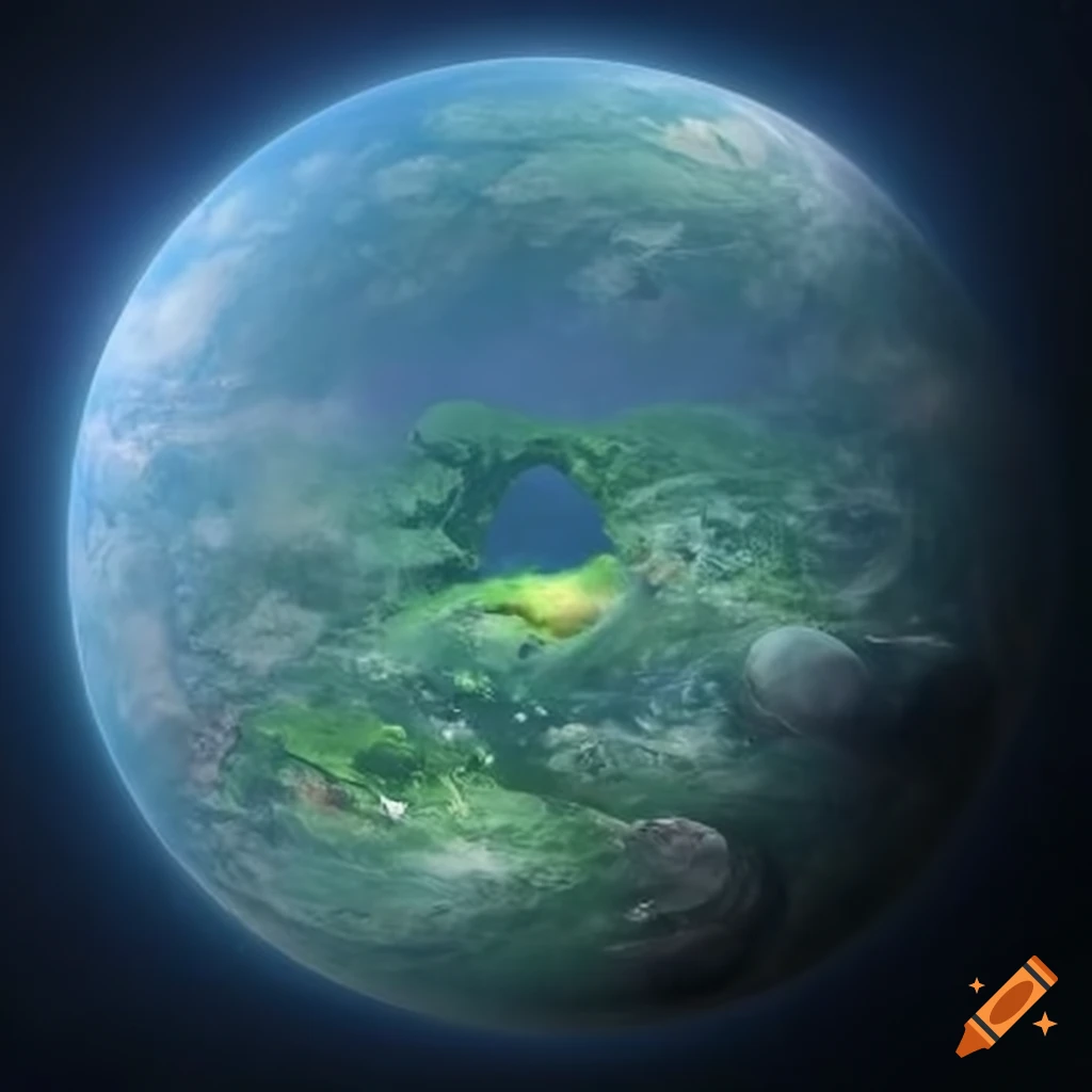 Image of an overgrown planet with a gas-like atmosphere on Craiyon