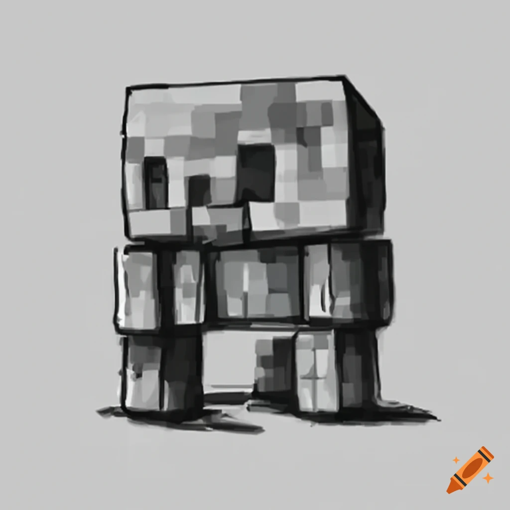 Screenshot of classic survival gameplay in minecraft on Craiyon