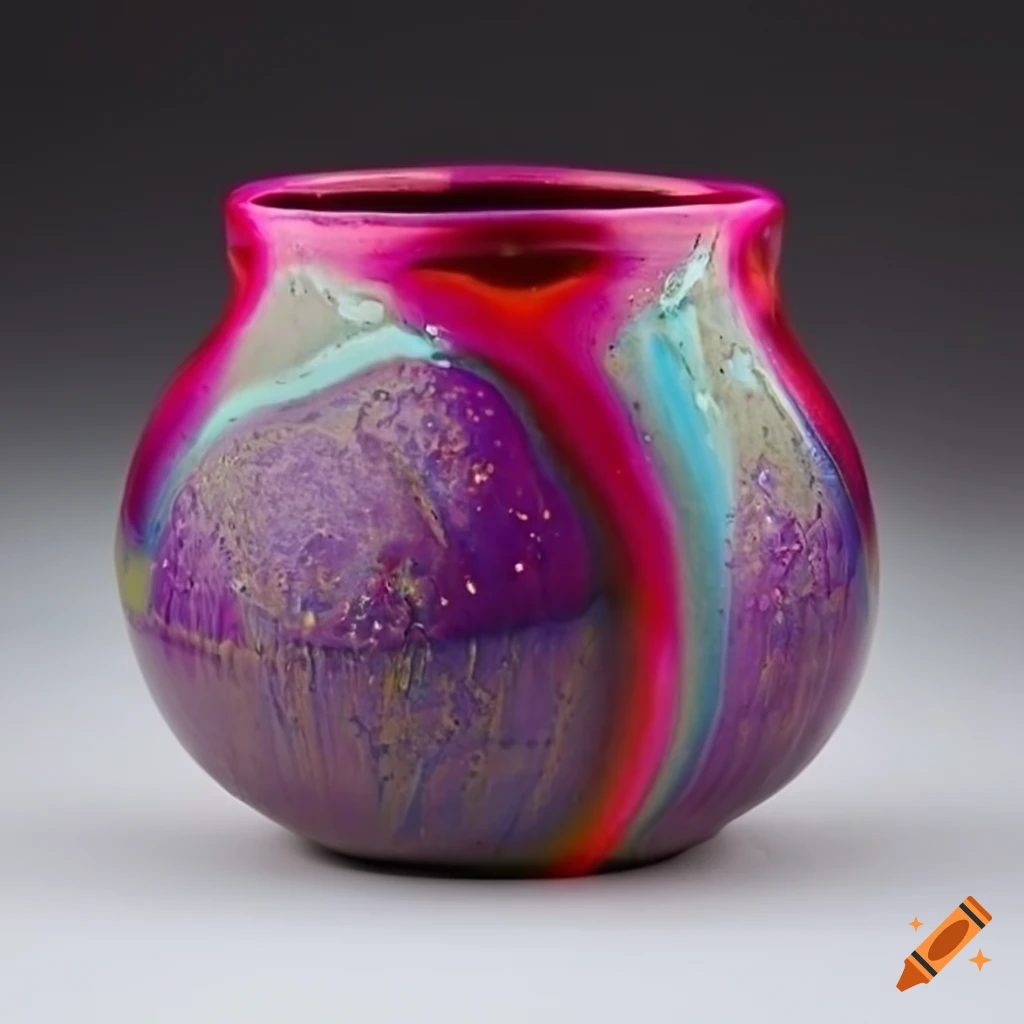 Abstract ceramic artworks with unique glazing on Craiyon