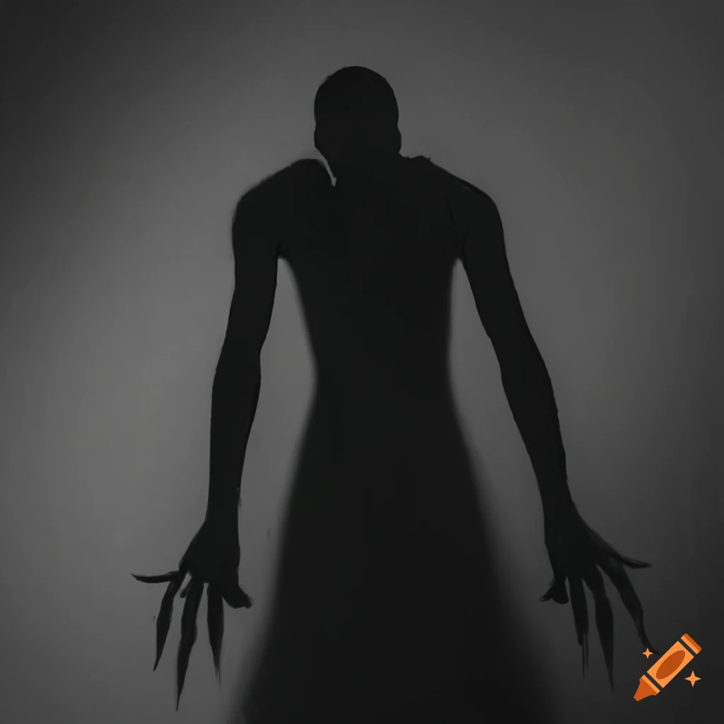 Menacing dark shadow with claws