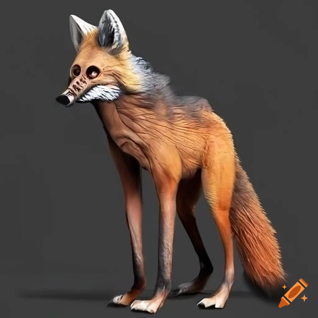 Unique creature with a wolf's head on a podenco's body on Craiyon