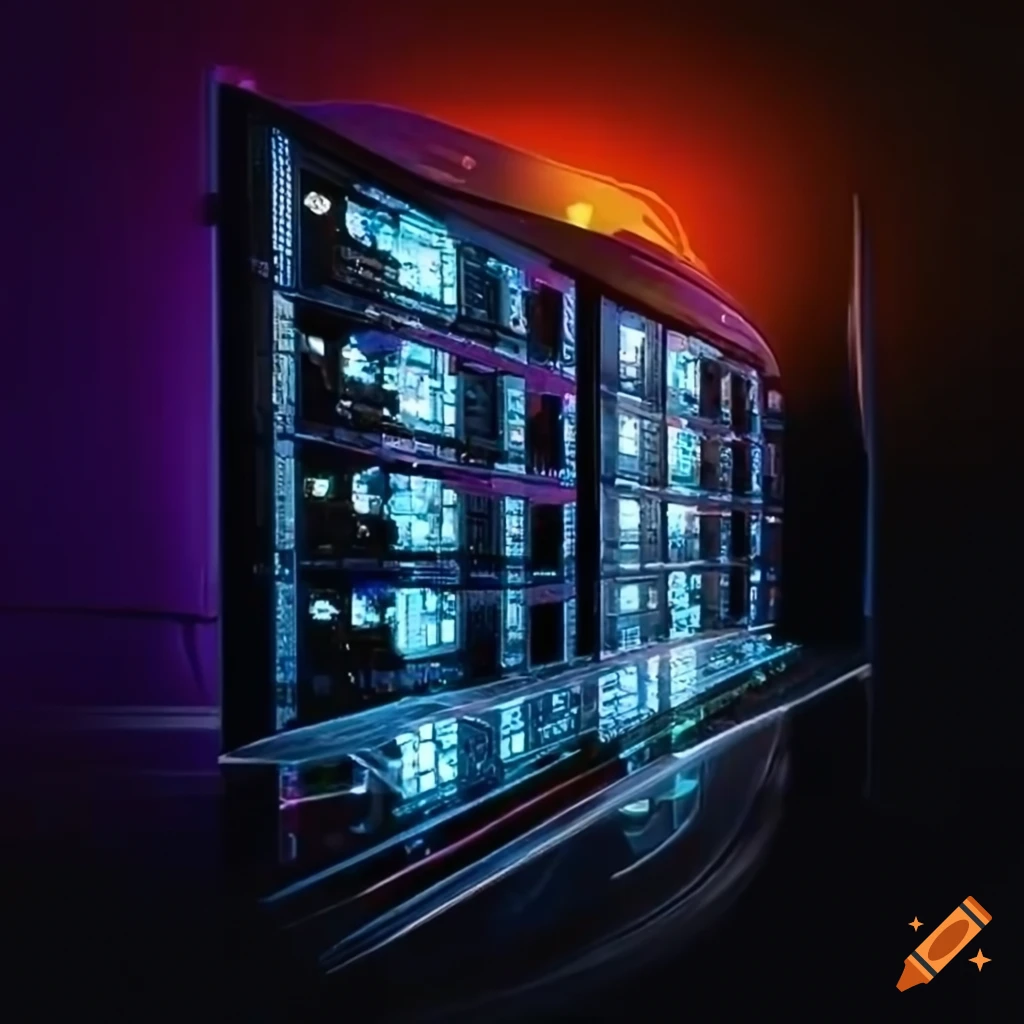 Illustration of high-performance servers on Craiyon