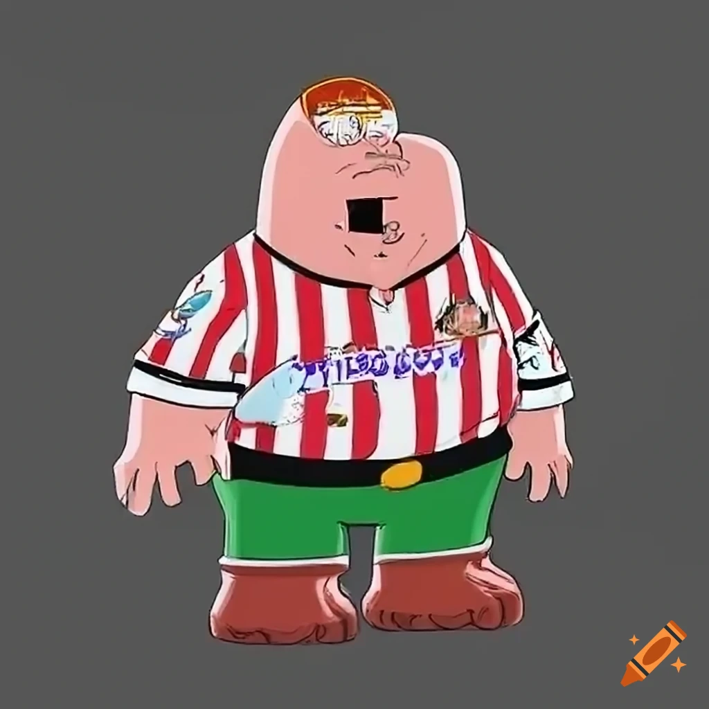 Peter griffin wearing sunderland football club shirt