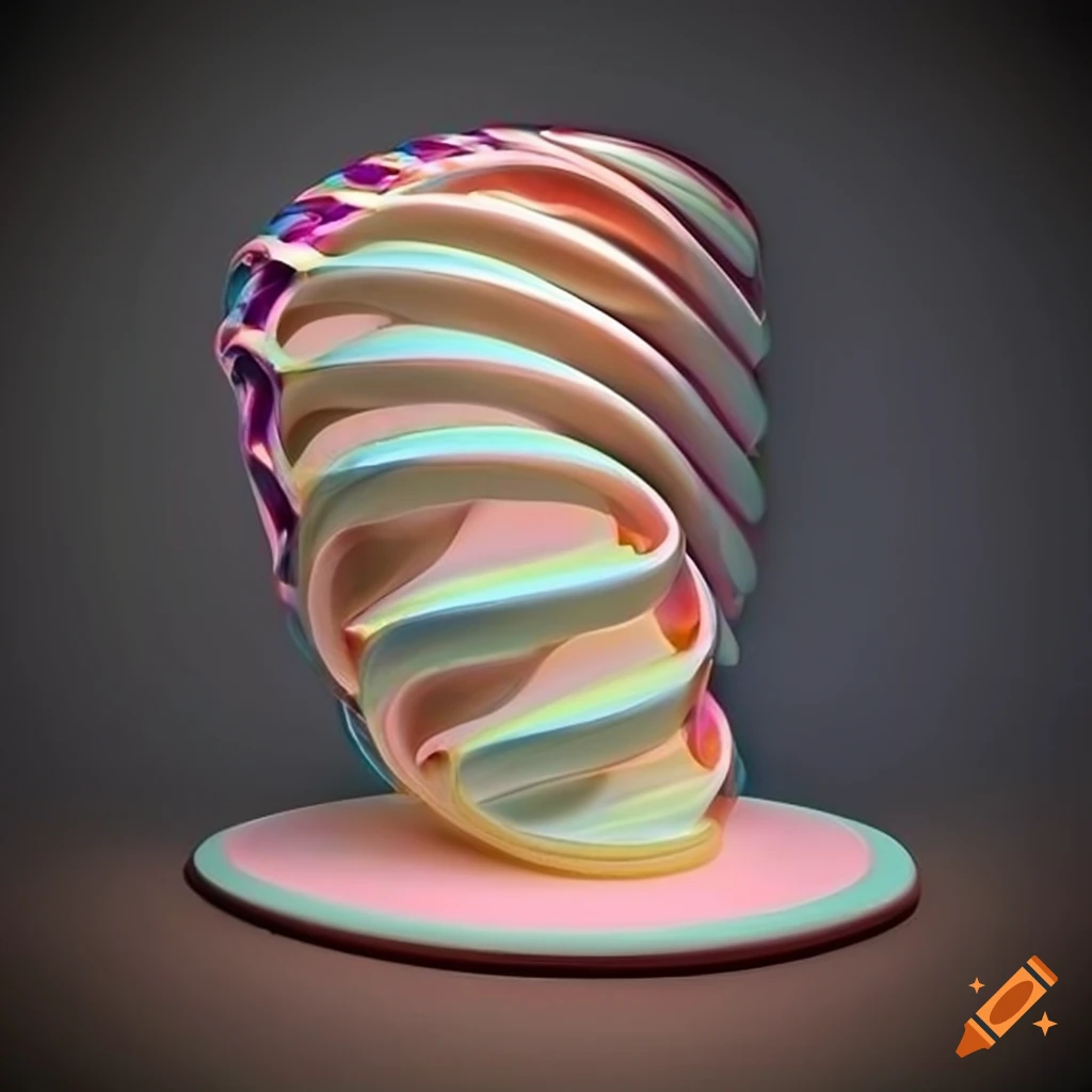 Colorful and intricate 3d sculpture on Craiyon