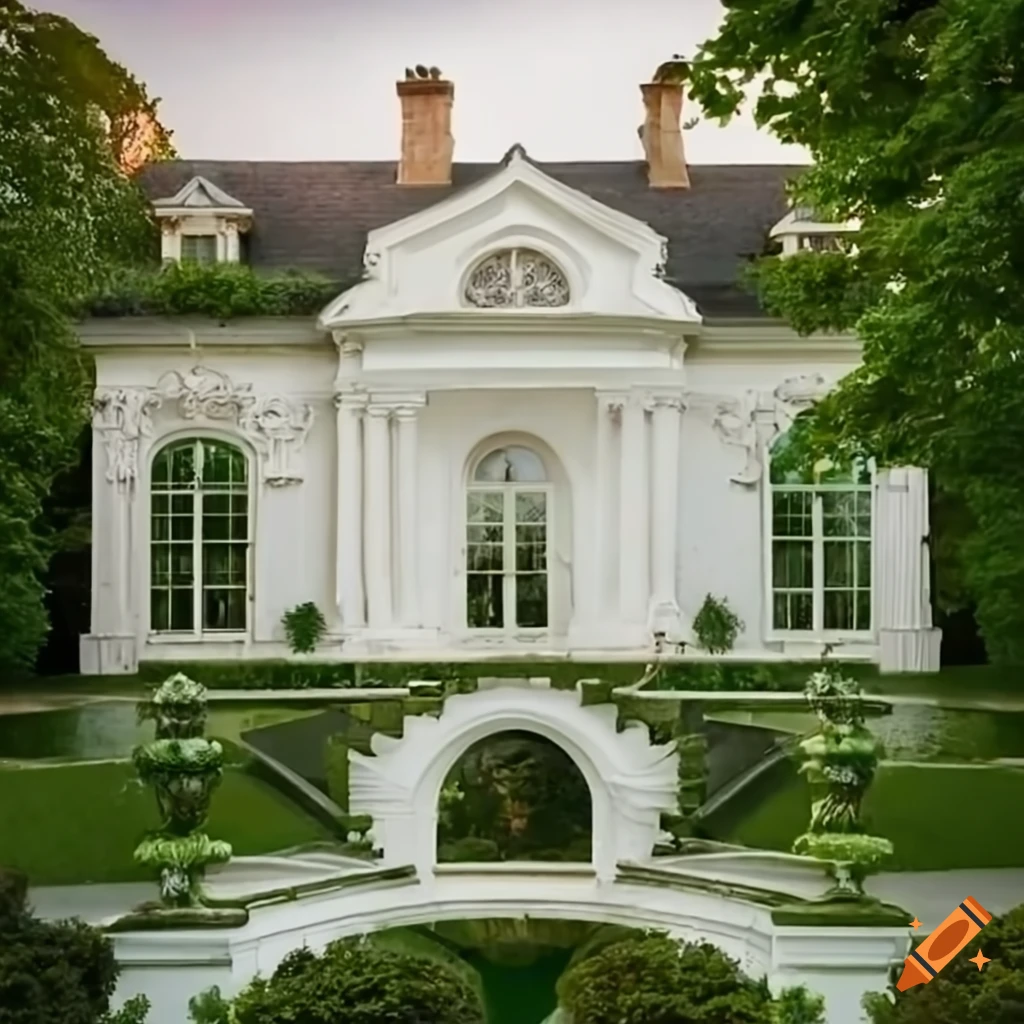 A mansion with an impressive garden on Craiyon