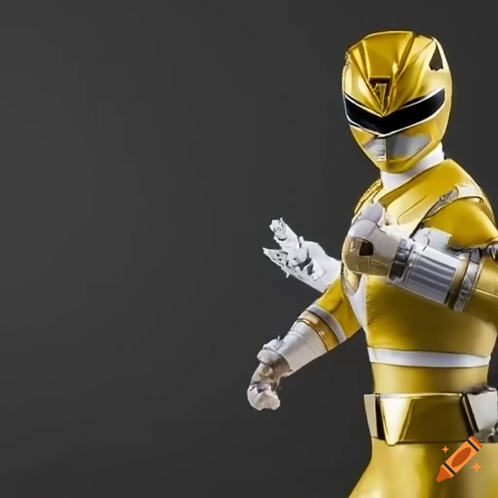 Gold space power ranger action figure on Craiyon