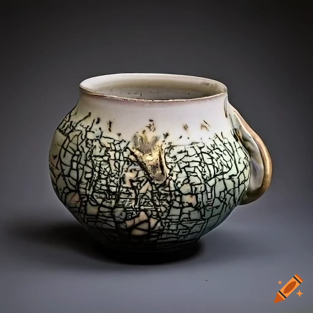 Abstract ceramic artwork with unique glazes and textures on Craiyon