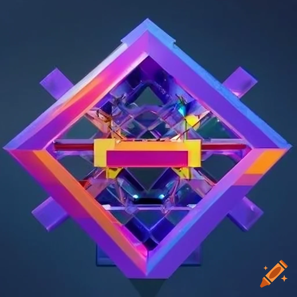 Red cybernetic robot cube on Craiyon