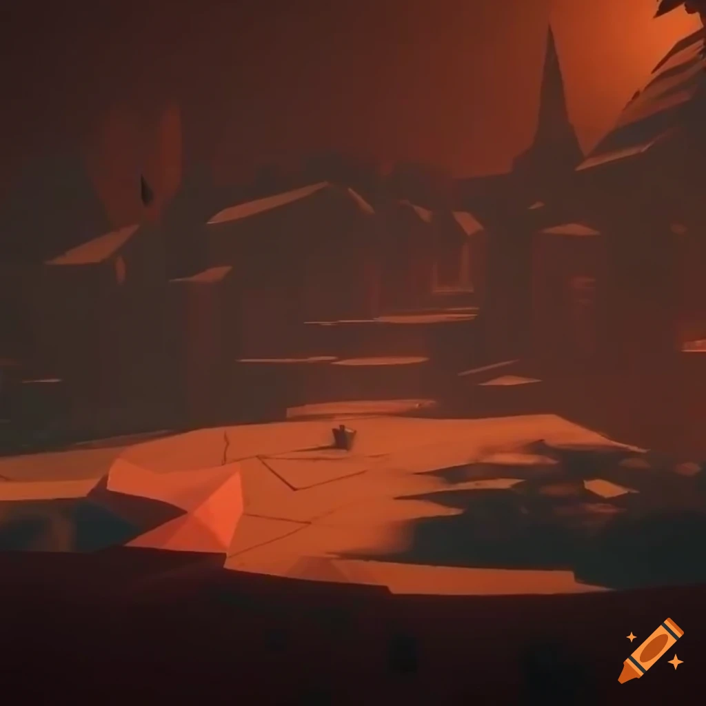 Screenshot from a mythological low poly indie game on Craiyon