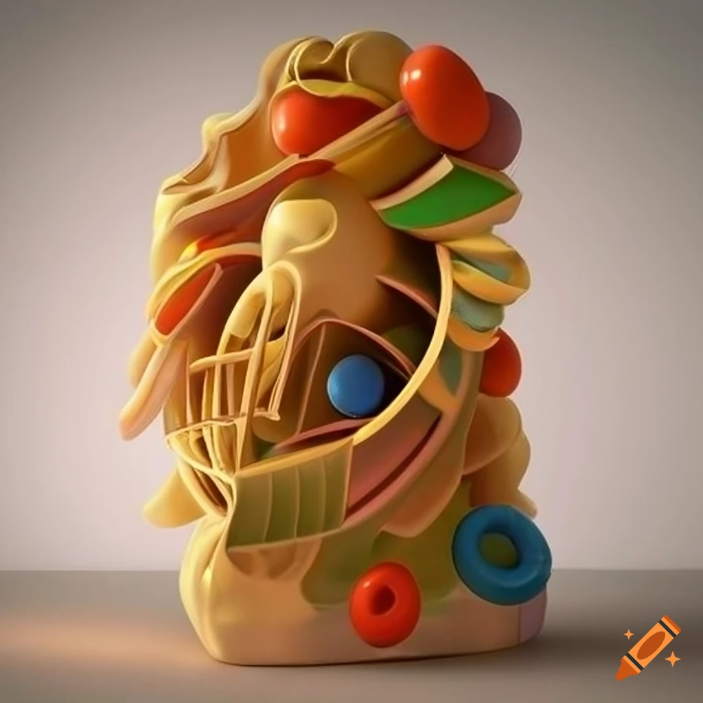 Colorful and intricate 3D sculpture on Craiyon