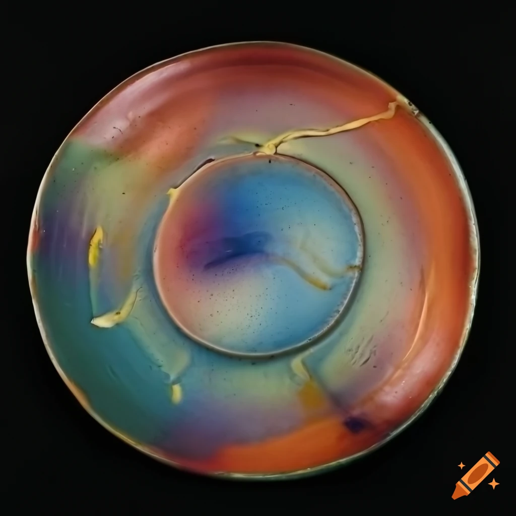 Abstract and vibrant ceramic artwork on Craiyon