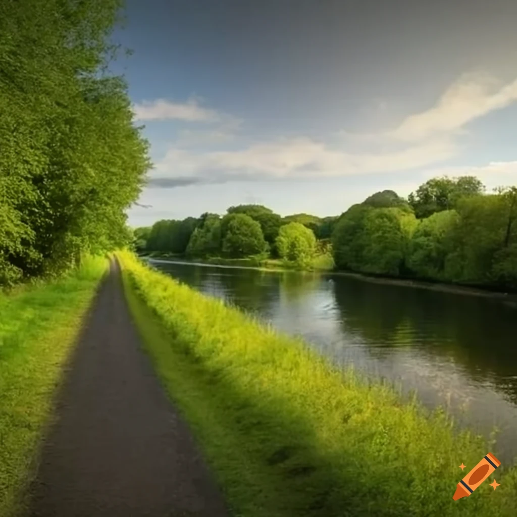 Scenic path near the river in loire valley