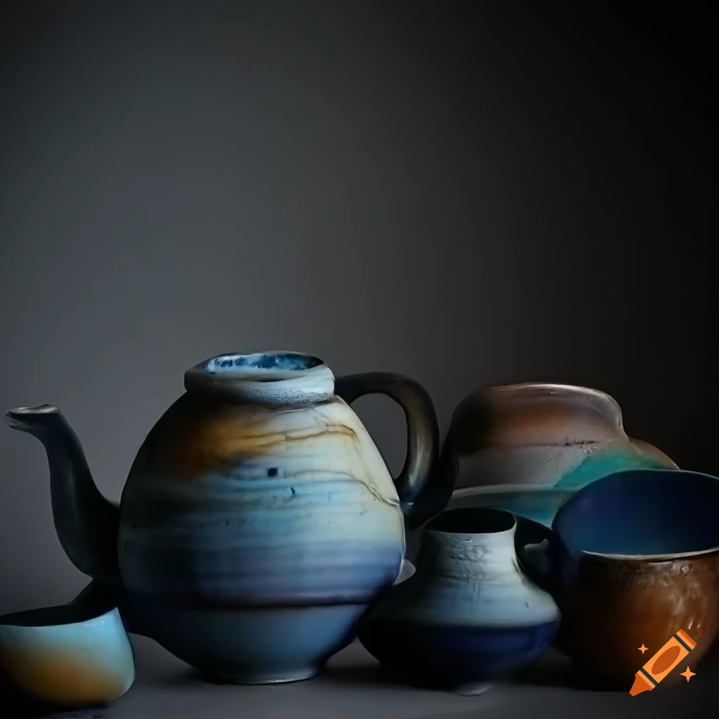 Abstract and vibrant ceramic artwork on Craiyon