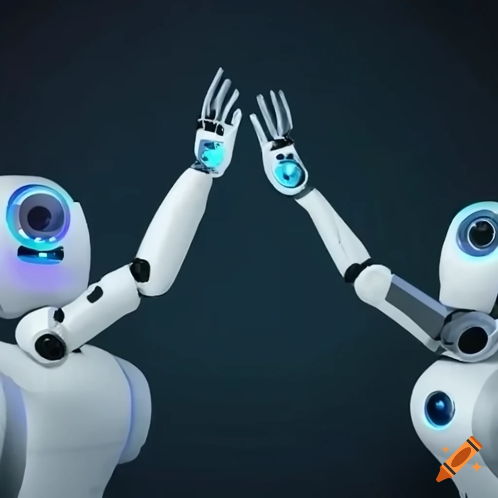 Ai robots giving high five