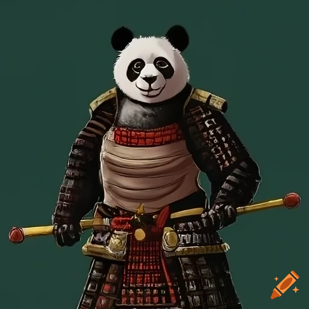 Highly detailed art of a panda male cleric in armor on Craiyon