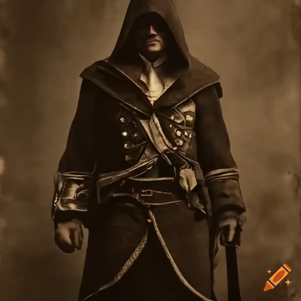 1920's style photo of an assassin's creed character on Craiyon